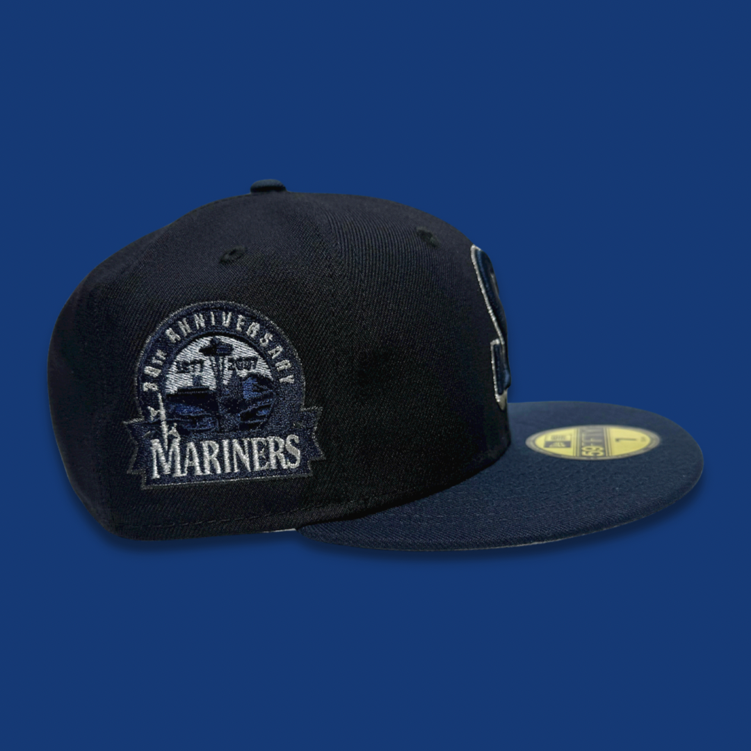 NEW ERA “SEASIDE" SEATTLE MARINERS FITTED HAT (NAVY/OCEANSIDE BLUE ...